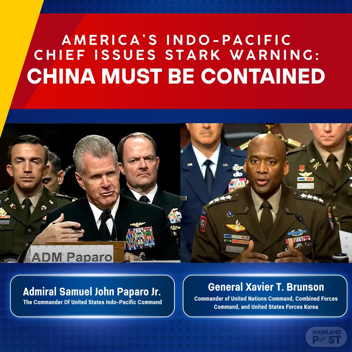 America’s Indo-Pacific Chief Issues Stark Warning: China Must Be ...